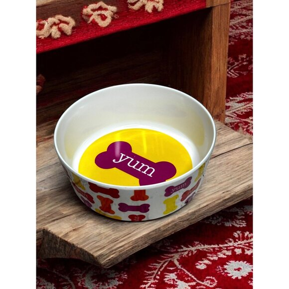Loving Pets | Dog | Melamine Dog Bowl With Colorful Bone Pattern Yum ...